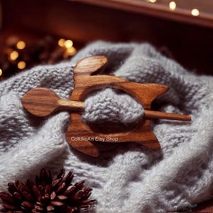 Wooden Shawl Pin, Wood Brooch, Wood Scarf Pin, Women Gift, Baby Girl ...