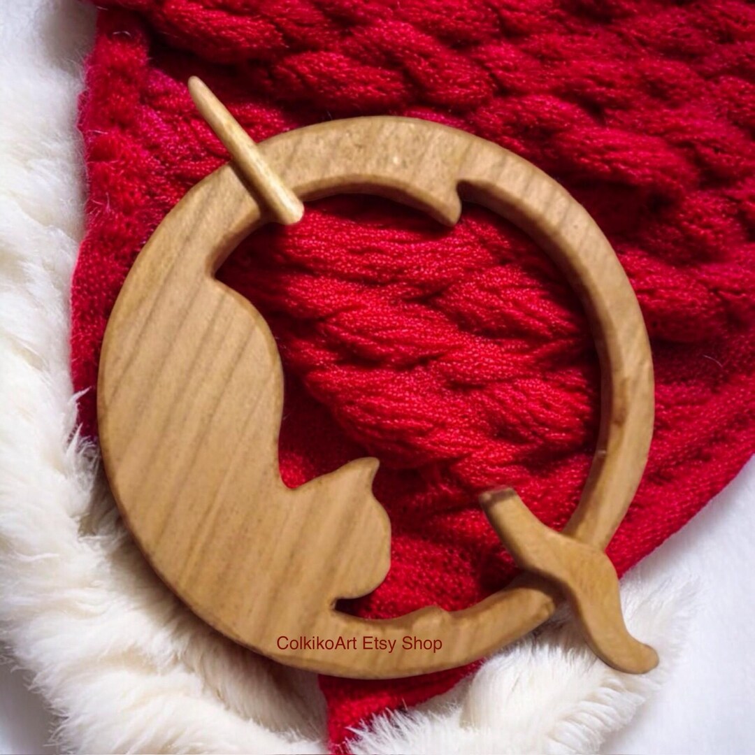 Custom Wooden Shawl Pin, Animals, Girl Gift,eco Friendly Accessory ...