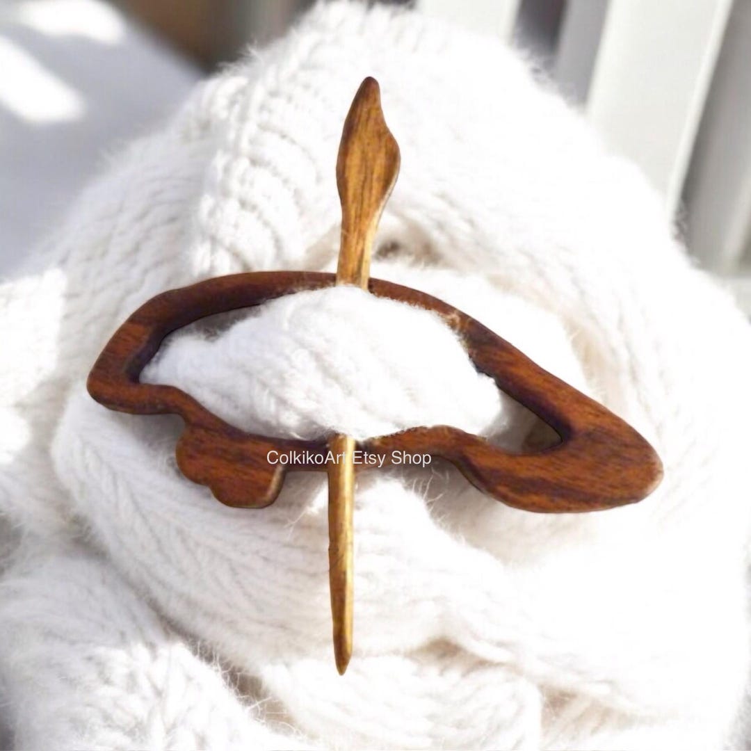 Wooden Shawl Pin, Wood Brooch, Wood Scarf Pin, Women Gift, Baby Girl ...