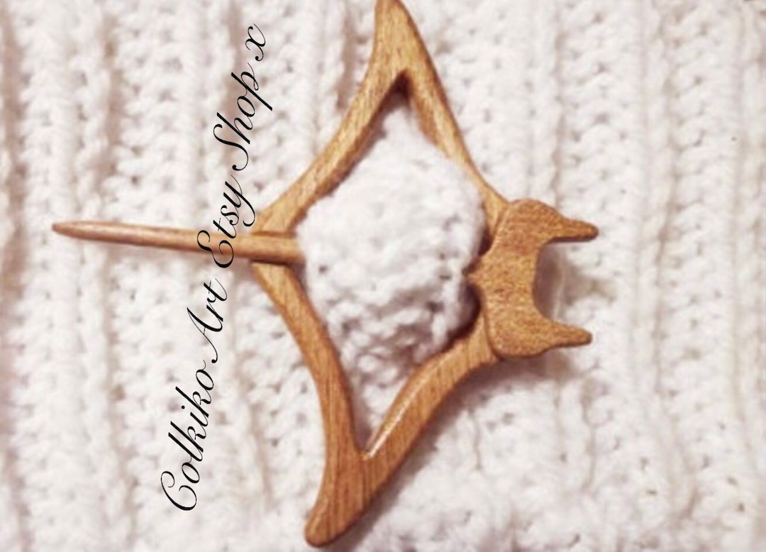 Wooden Shawl Pin, Wood Brooch, Wood Scarf Pin, Women Gift, Baby Girl ...