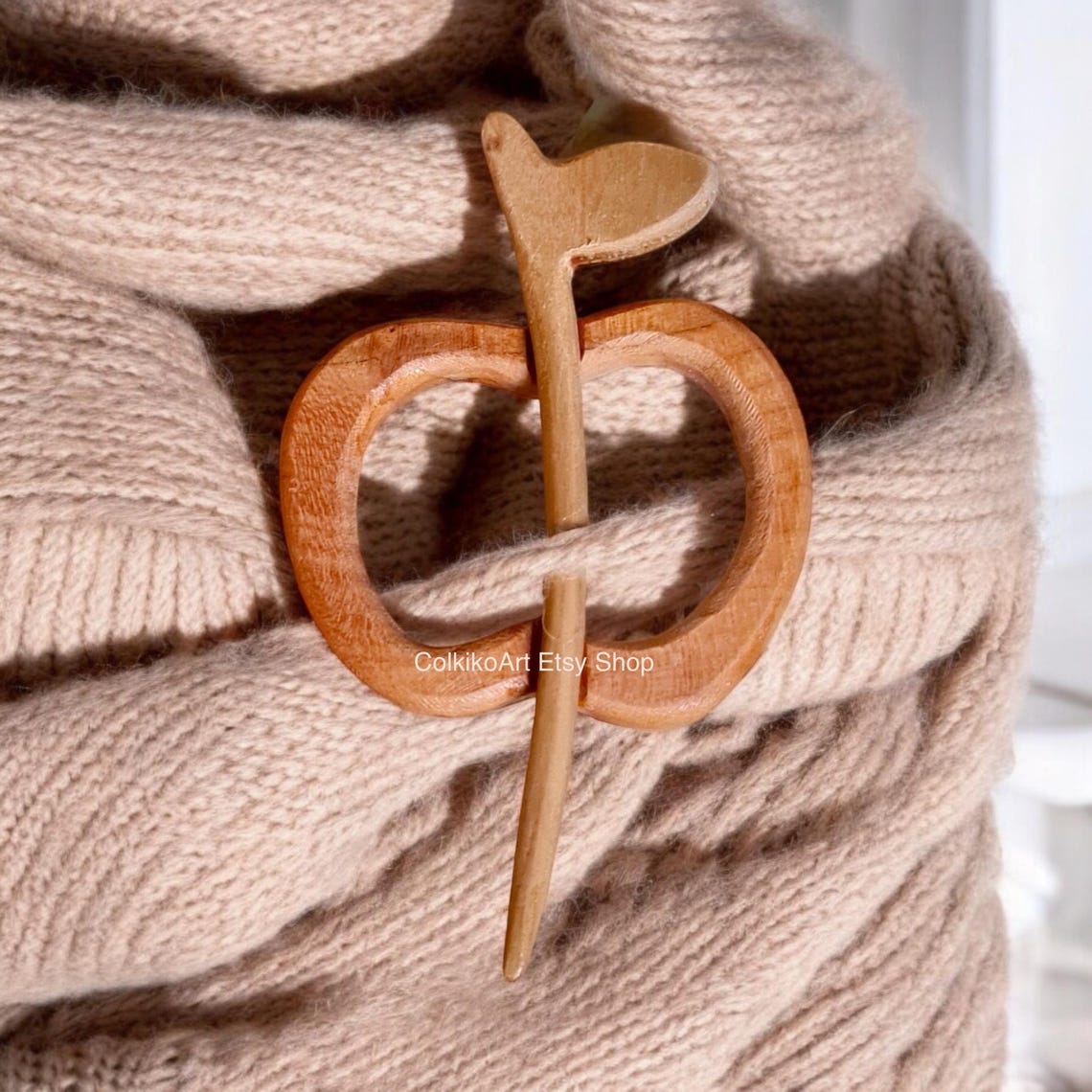 Wooden Shawl Pin, Wood Brooch, Wood Scarf Pin, Women Gift, Baby Girl ...