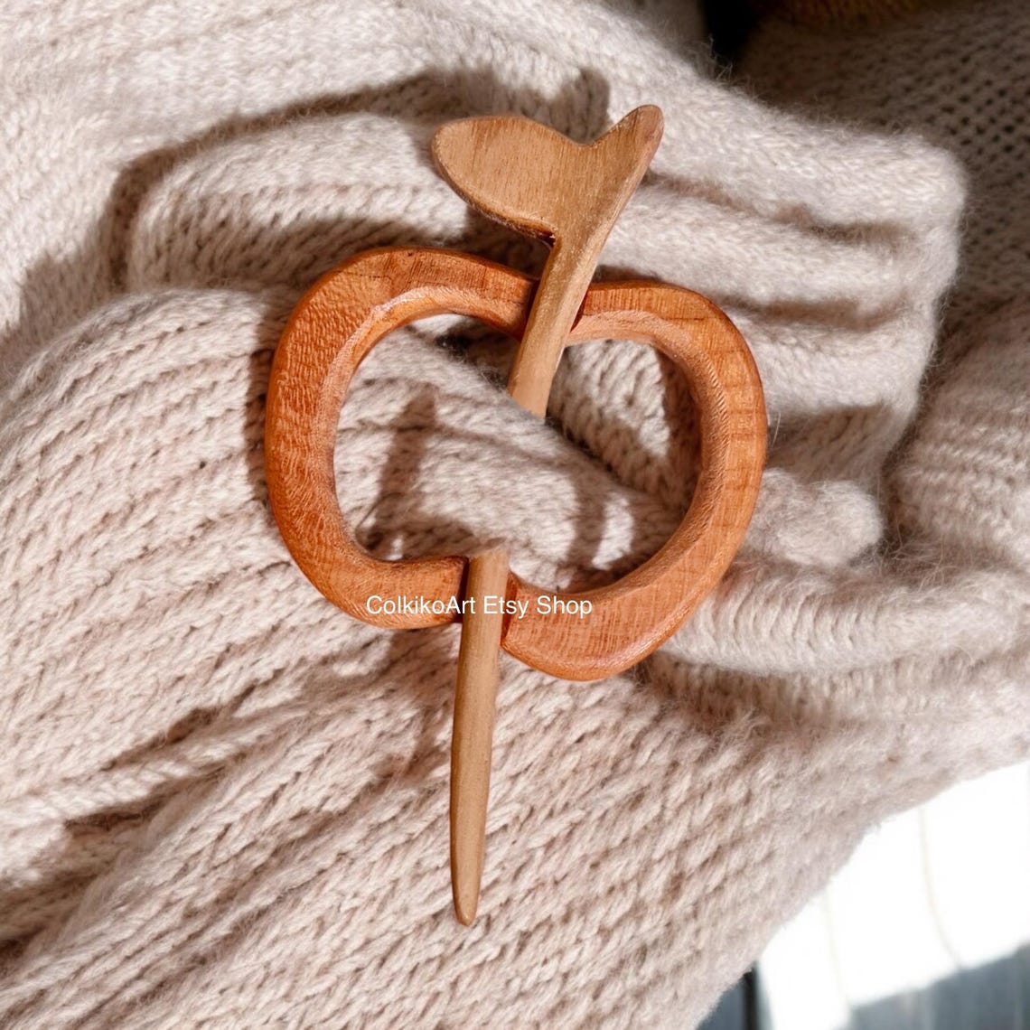Wooden Shawl Pin, Wood Brooch, Wood Scarf Pin, Women Gift, Baby Girl ...