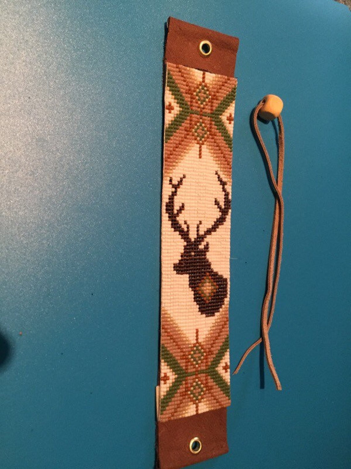Elk Totem, Native American Inspired,brown and Green, Delica Glass Loom ...
