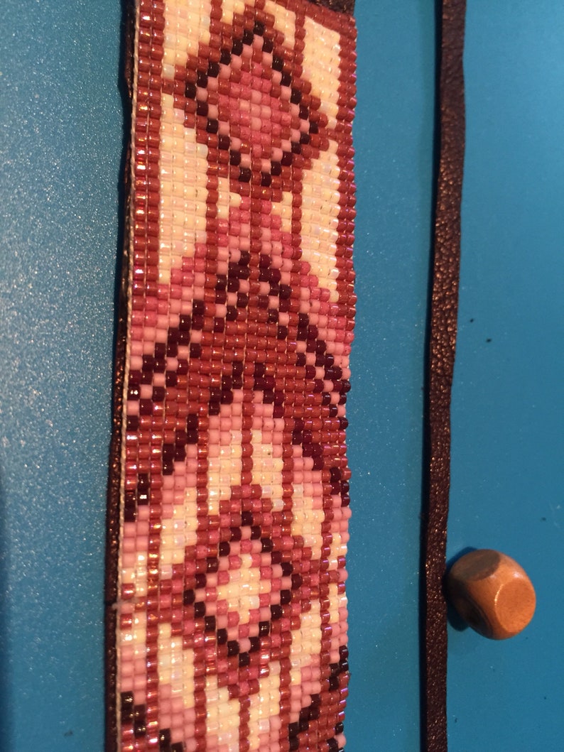 Native American Inspired Diamond Design, Cranberry, Bohemian, Handmade ...