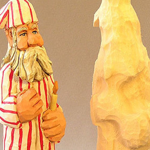 Carving Blanks Rough Out Sleepy Santa Rough Out With Color - Etsy