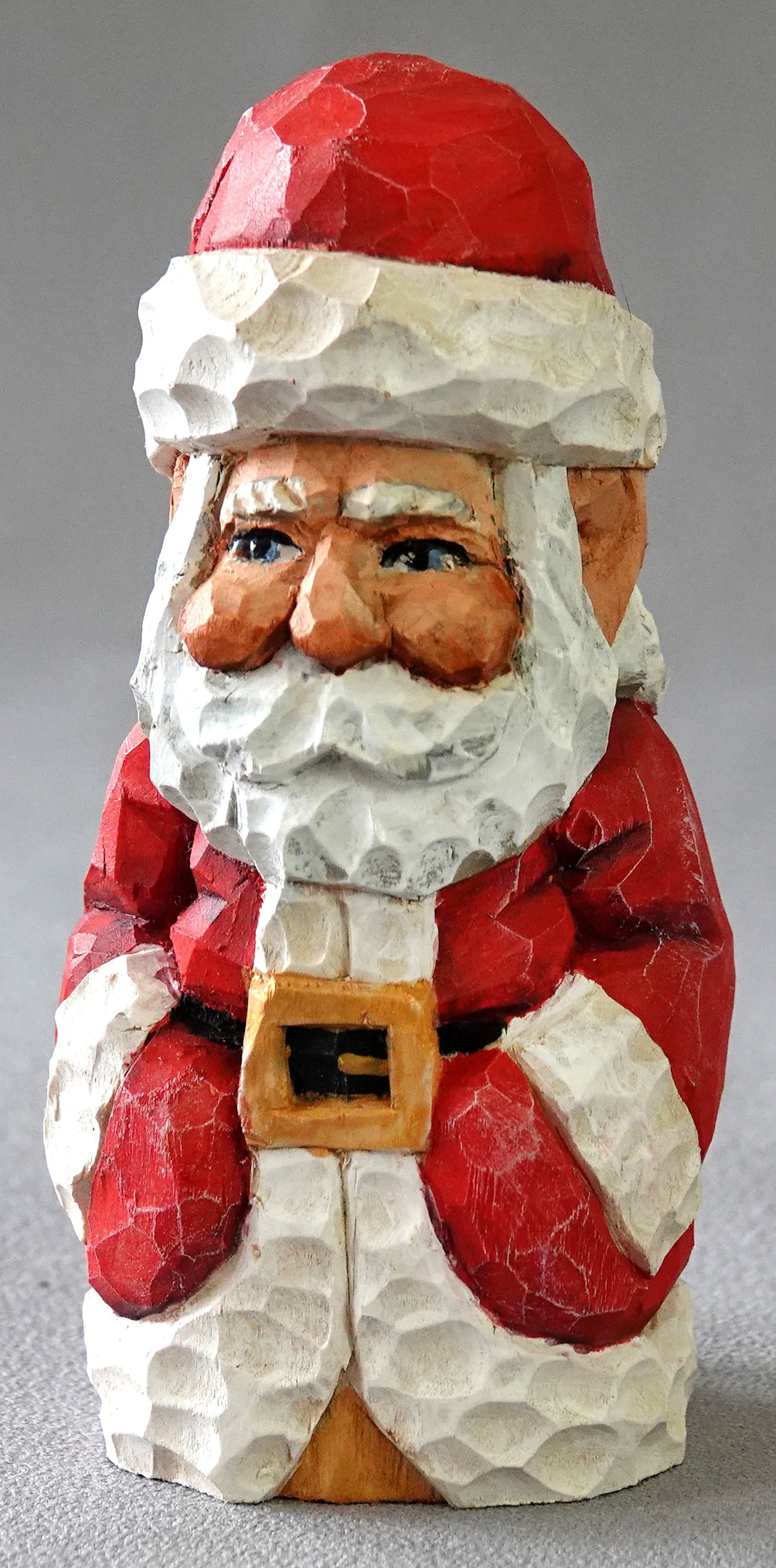 Christmas Figure, Santa Claus Wood Art, Hand Carved Original, Short ...