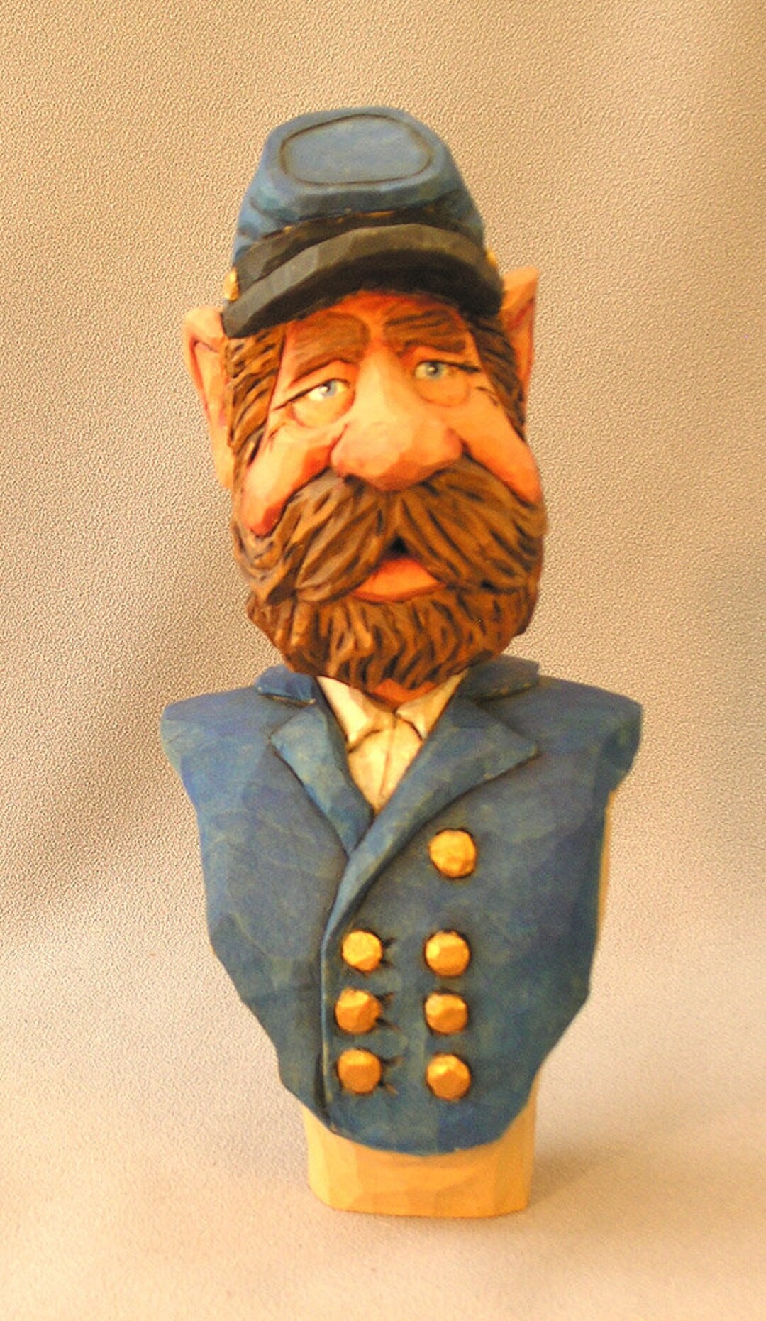 Wood Carving, Carved Original, Hand Carved Wood, Union Soldier Bust ...