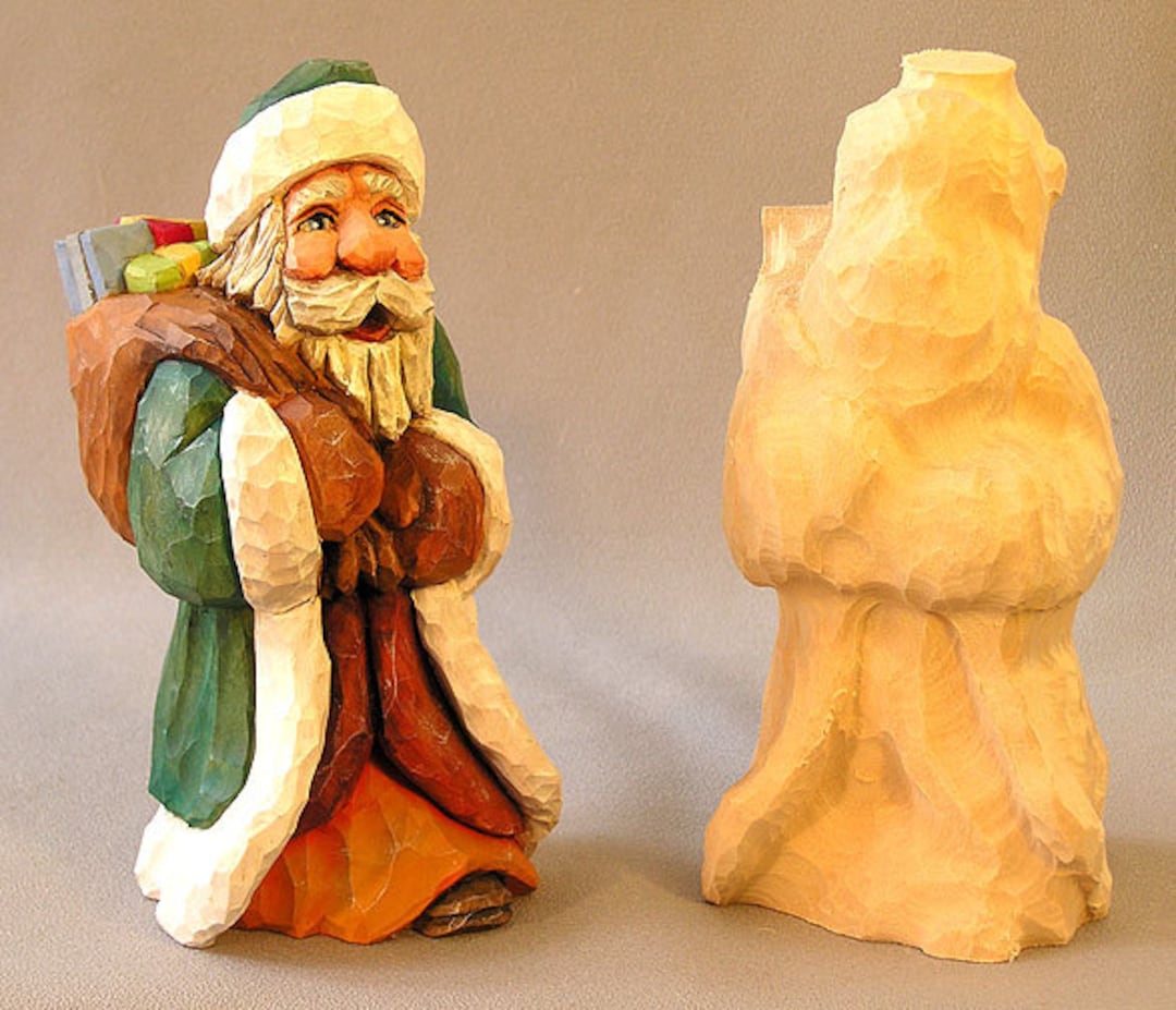 Green Santa Claus Basswood Roughout - Ready to Carve and Finish - Etsy
