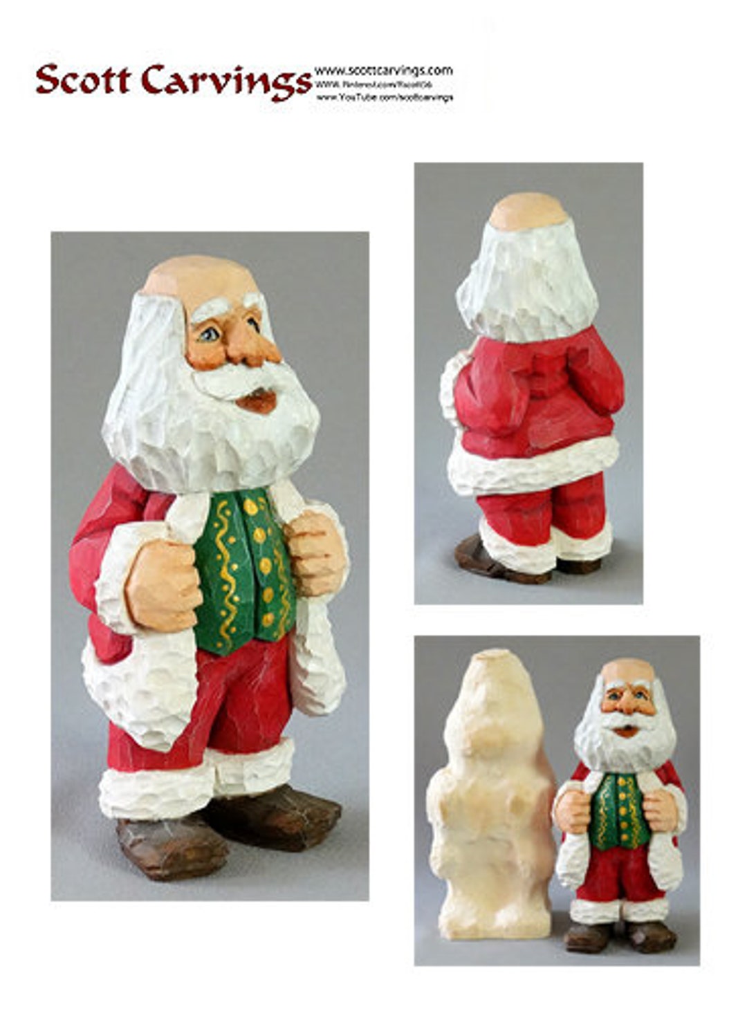 Rough Out Santa Holding Jacket Open – 7.5″ X 3.5″ X 2.5″ With Color ...