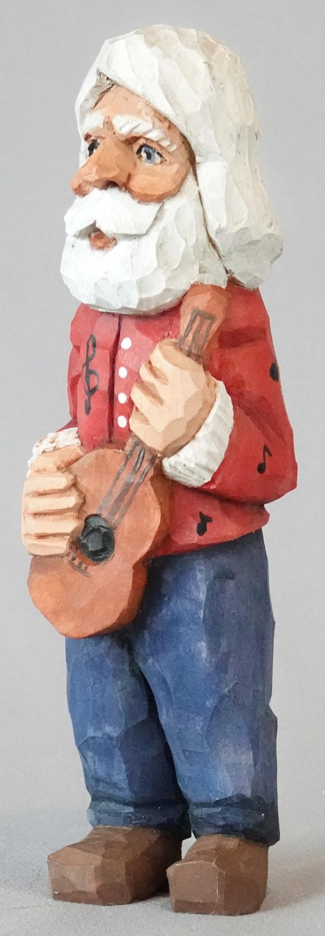 Traditional, Festive Wood Carvings, Artisan Holiday Collectibles, Santa ...