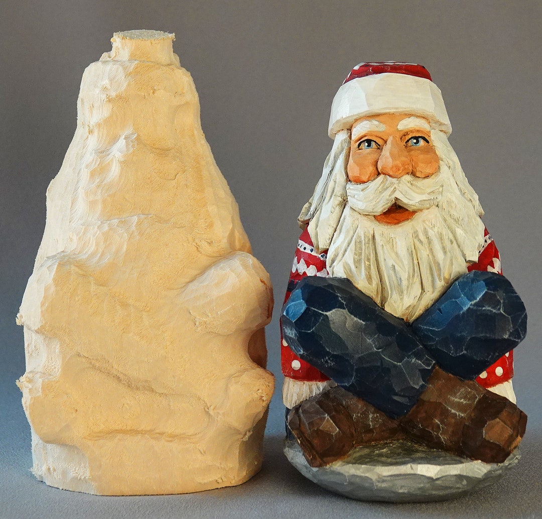 Saucer Sled Santa Rough Out - 6.5" X 3" X 3" - Etsy