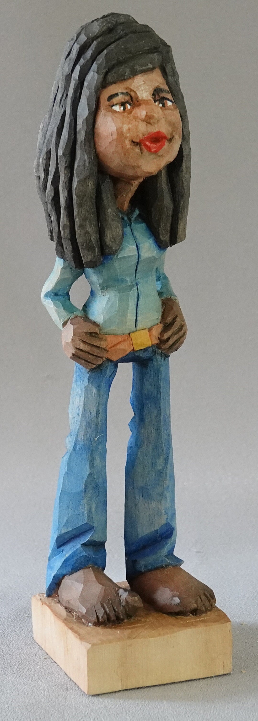 Wood Carved Female, Hand Carved, Woman Carving, Figurines in Wood, Wood ...