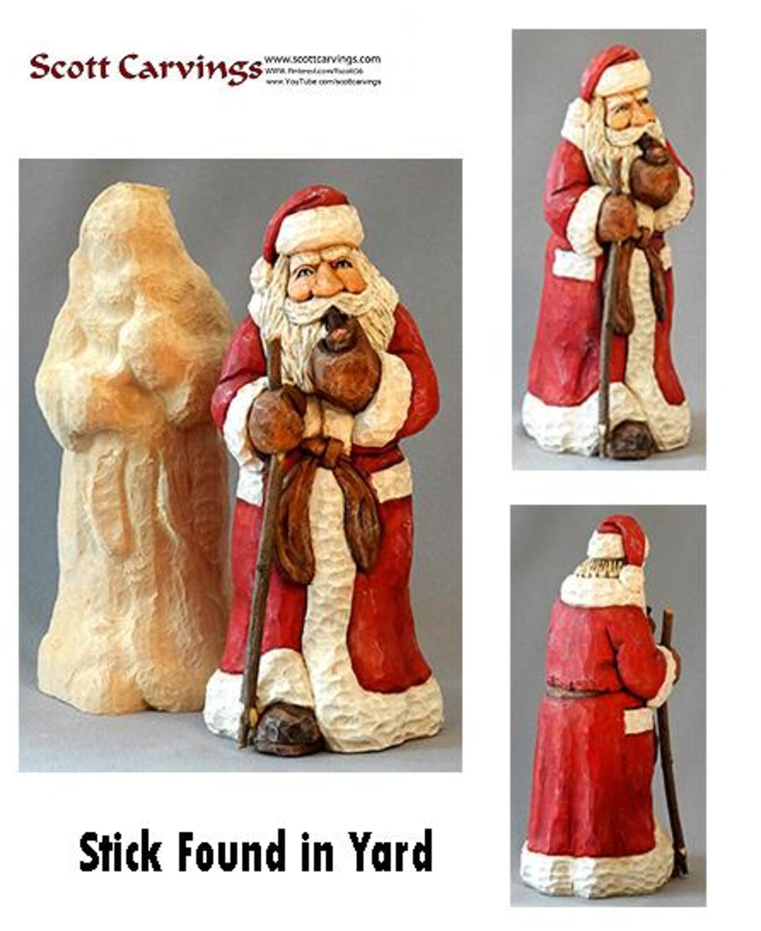 Santa With Pipe Rough Out – !0″ X 4″ X 3.5″ With Color Picture - Etsy