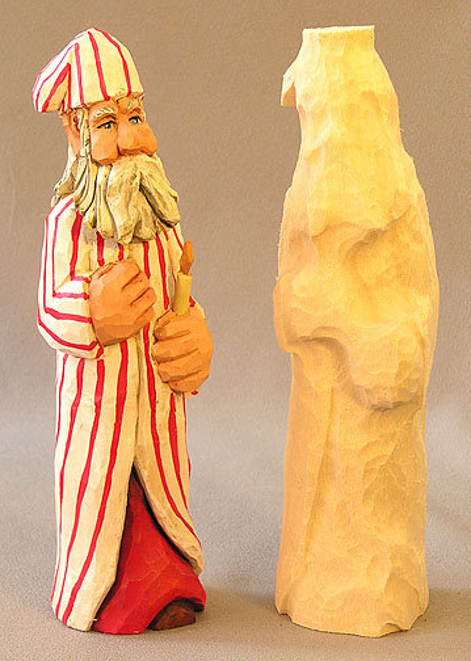Carving Blanks, Rough Out, Sleepy Santa Rough Out – With Color Picture ...