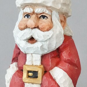 Festive Wood Carvings, Artisan Holiday Collectibles, Santa Art, Short ...