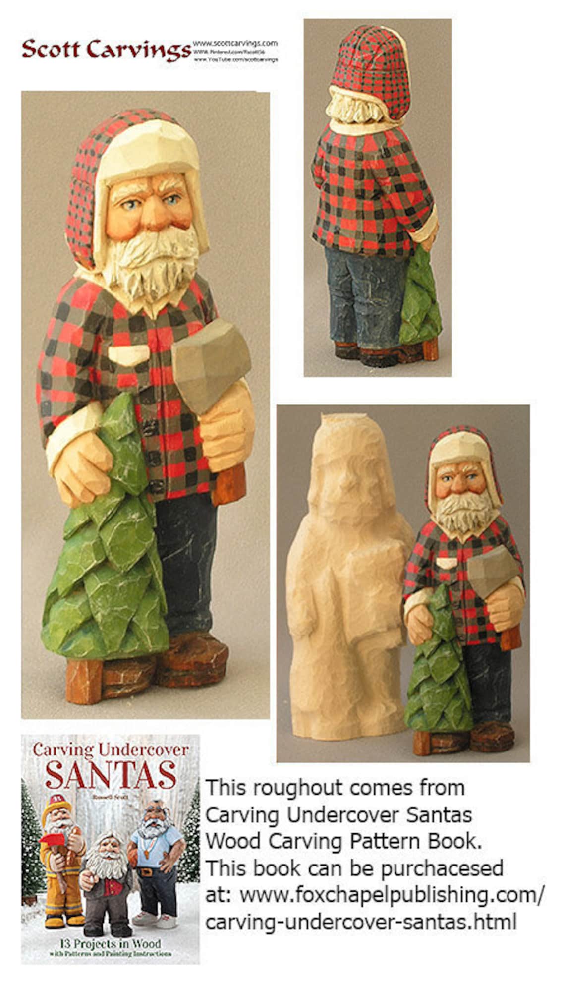 Wood Carving Blanks, Santa Wood Carving Rough Out, Carving Undercover ...