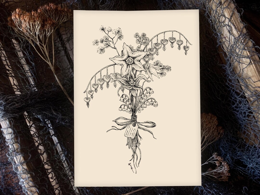 Poison Bouquet — Art Print — Horror Romance — Gothic Poisonous Flowers ...