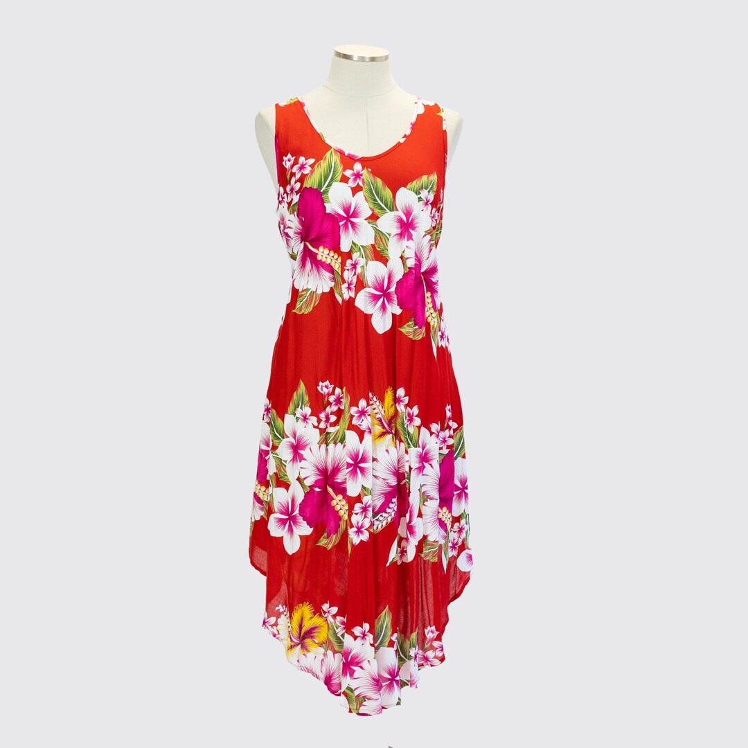Hibiscus Cha Cha Dress in Red - Etsy