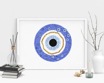 Evil eye wall art | Etsy
