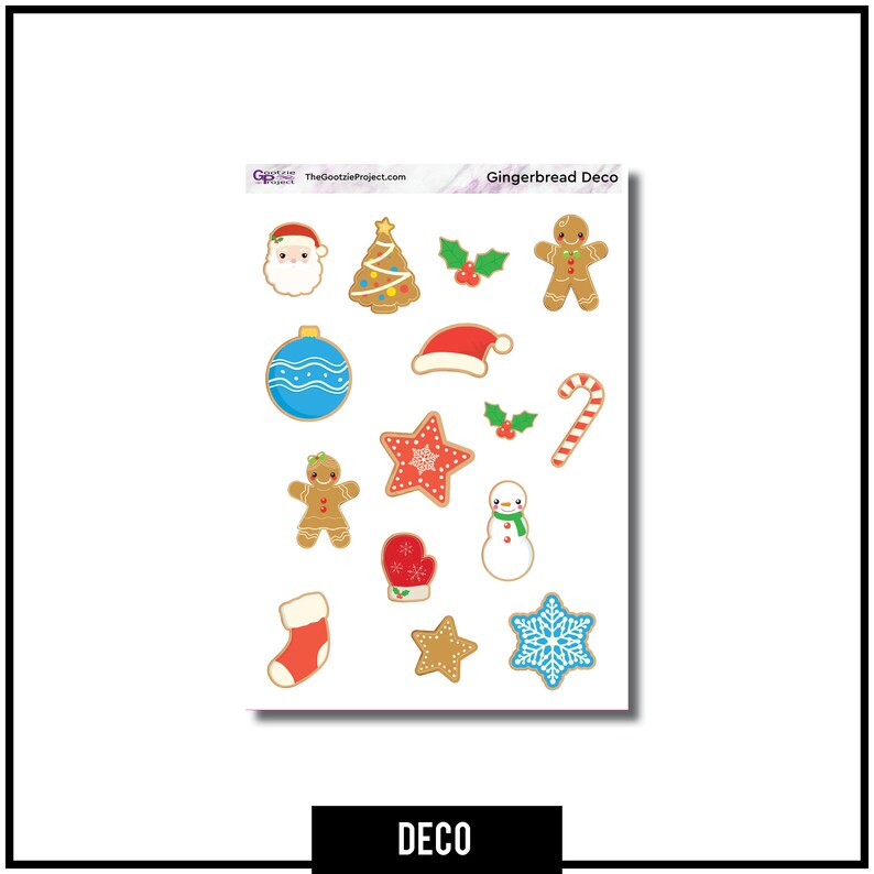 Christmas Sugar Cookie Stickers Kit Gingerbread Man | Etsy