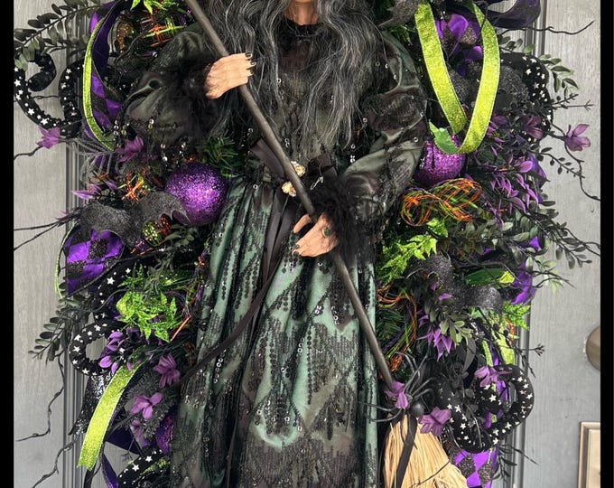 Halloween Wreath, Halloween Witch, Witch Wreath , Halloween Horror ...