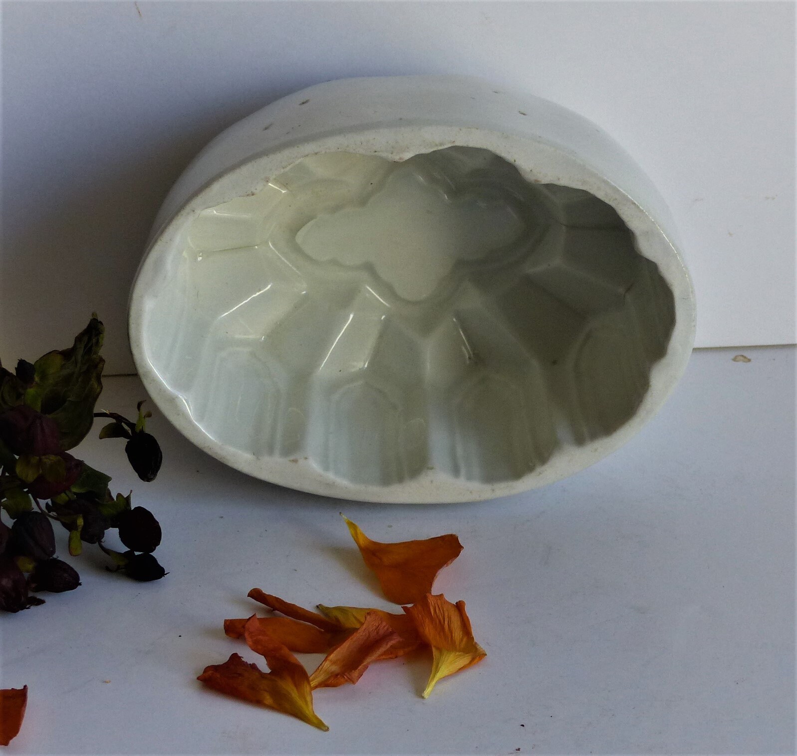 Classic Victorian Stoneware Mold Large Jello Mold White | Etsy