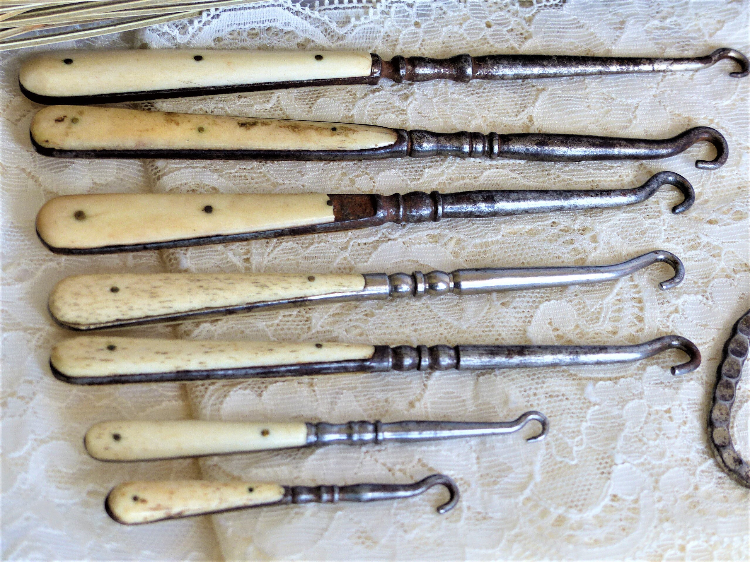Full Set of French Antique Boot Hooks Lace up Boot Hooks | Etsy
