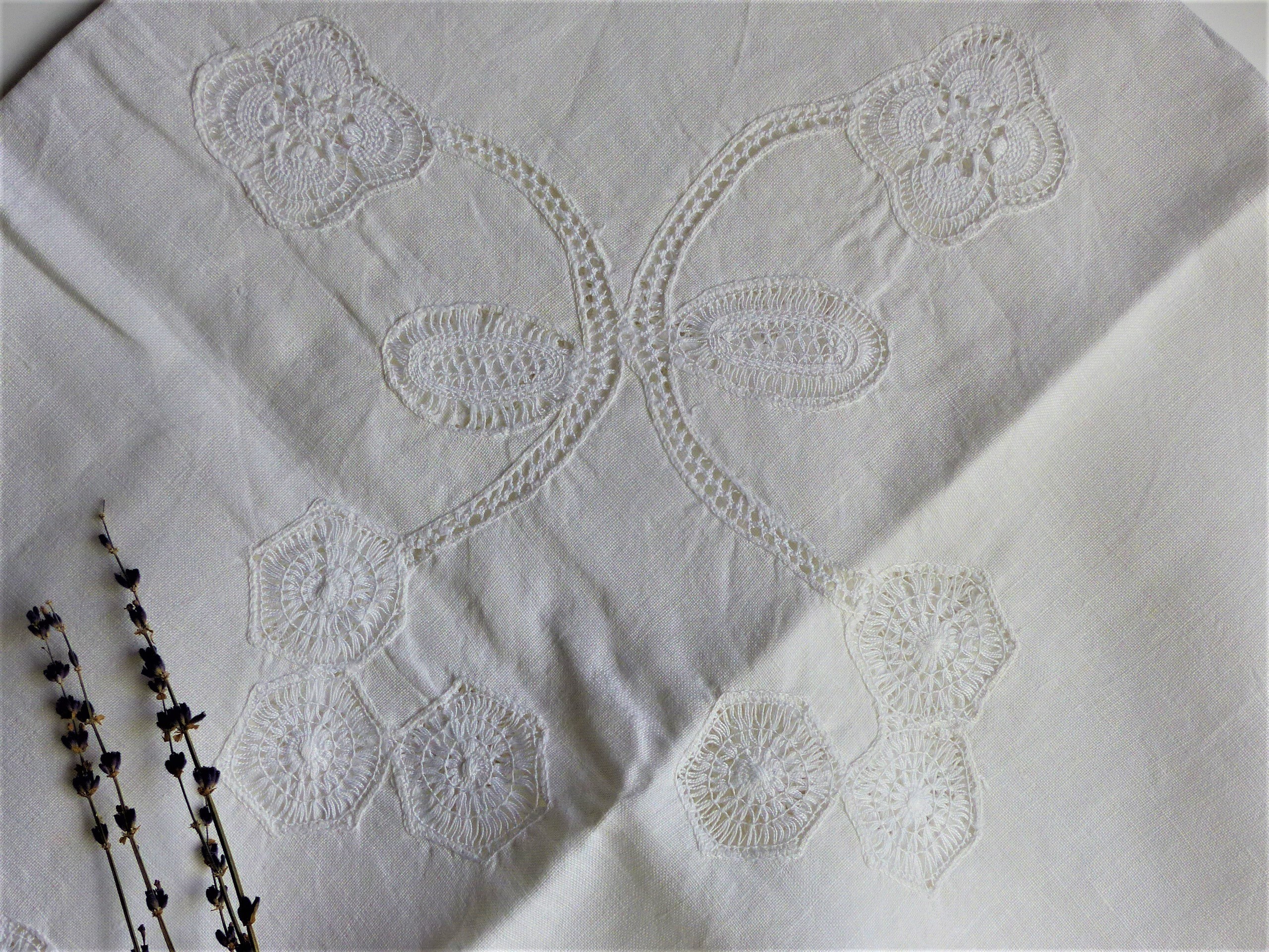 BEAUTIFUL Handmade Linen Tablecloth Handmade Table Linen | Etsy