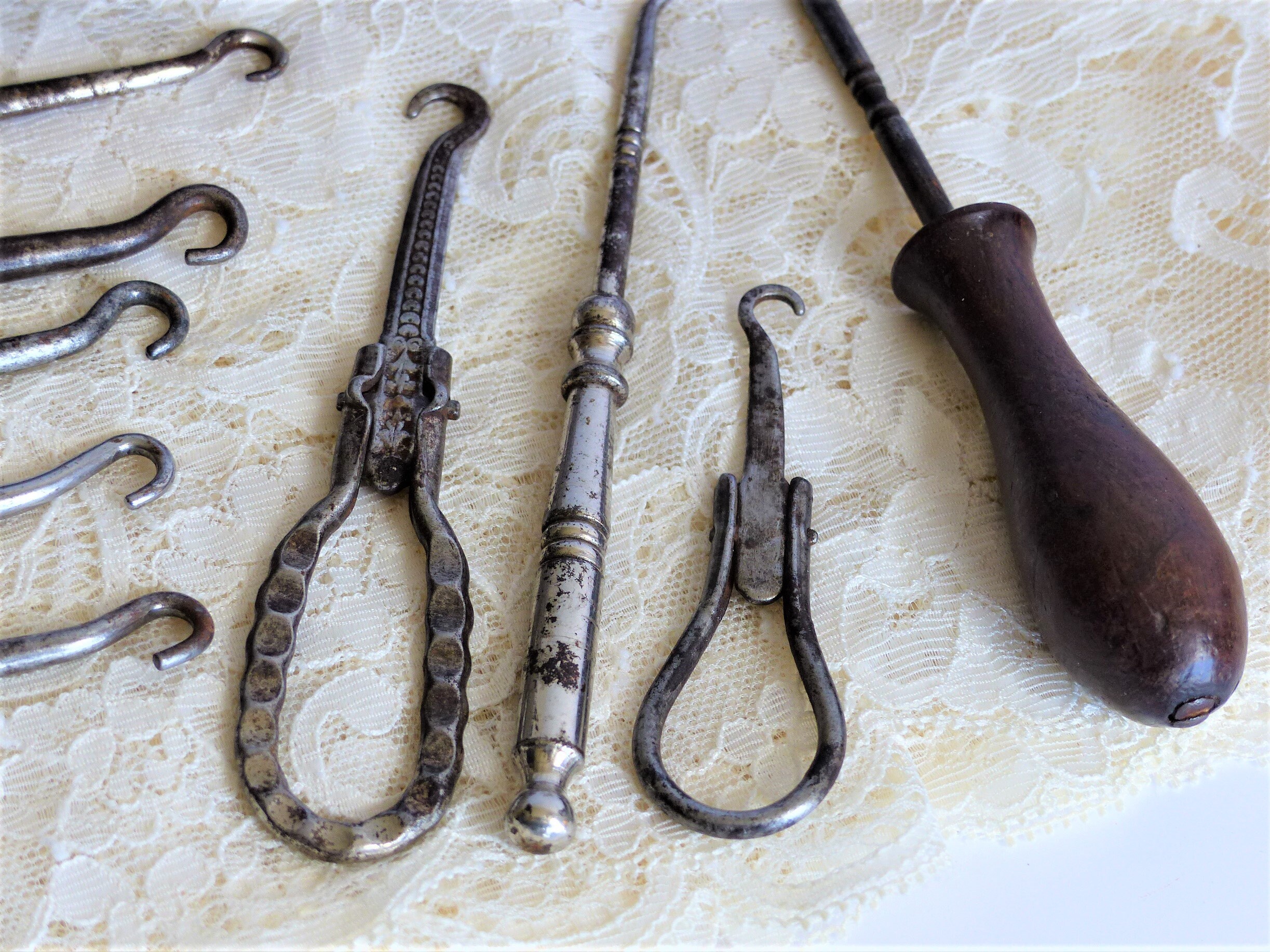 Full Set of French Antique Boot Hooks Lace up Boot Hooks | Etsy