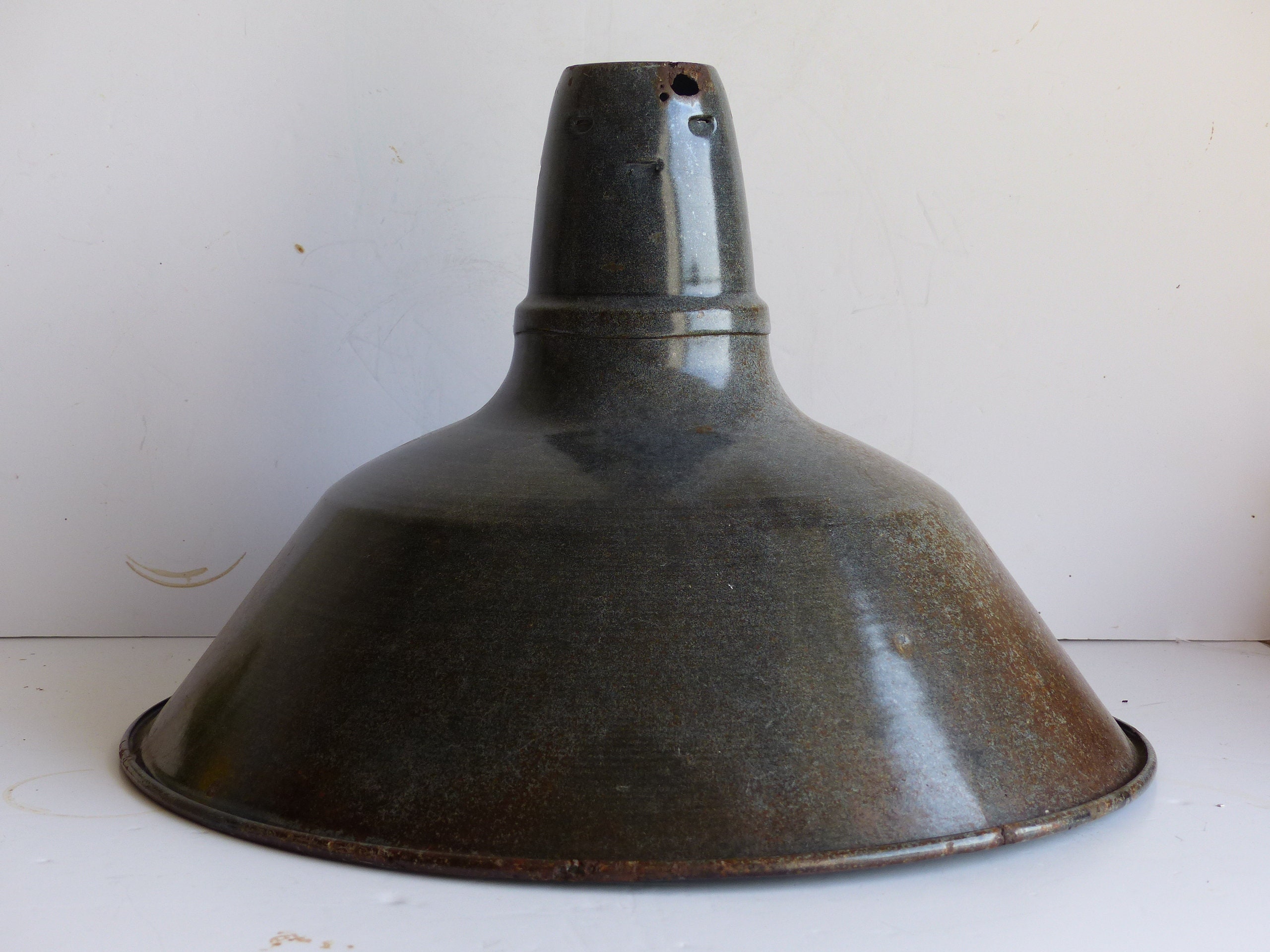 Large Industrial Lamp Shade Dark Gray Metal Industrial Lamp | Etsy