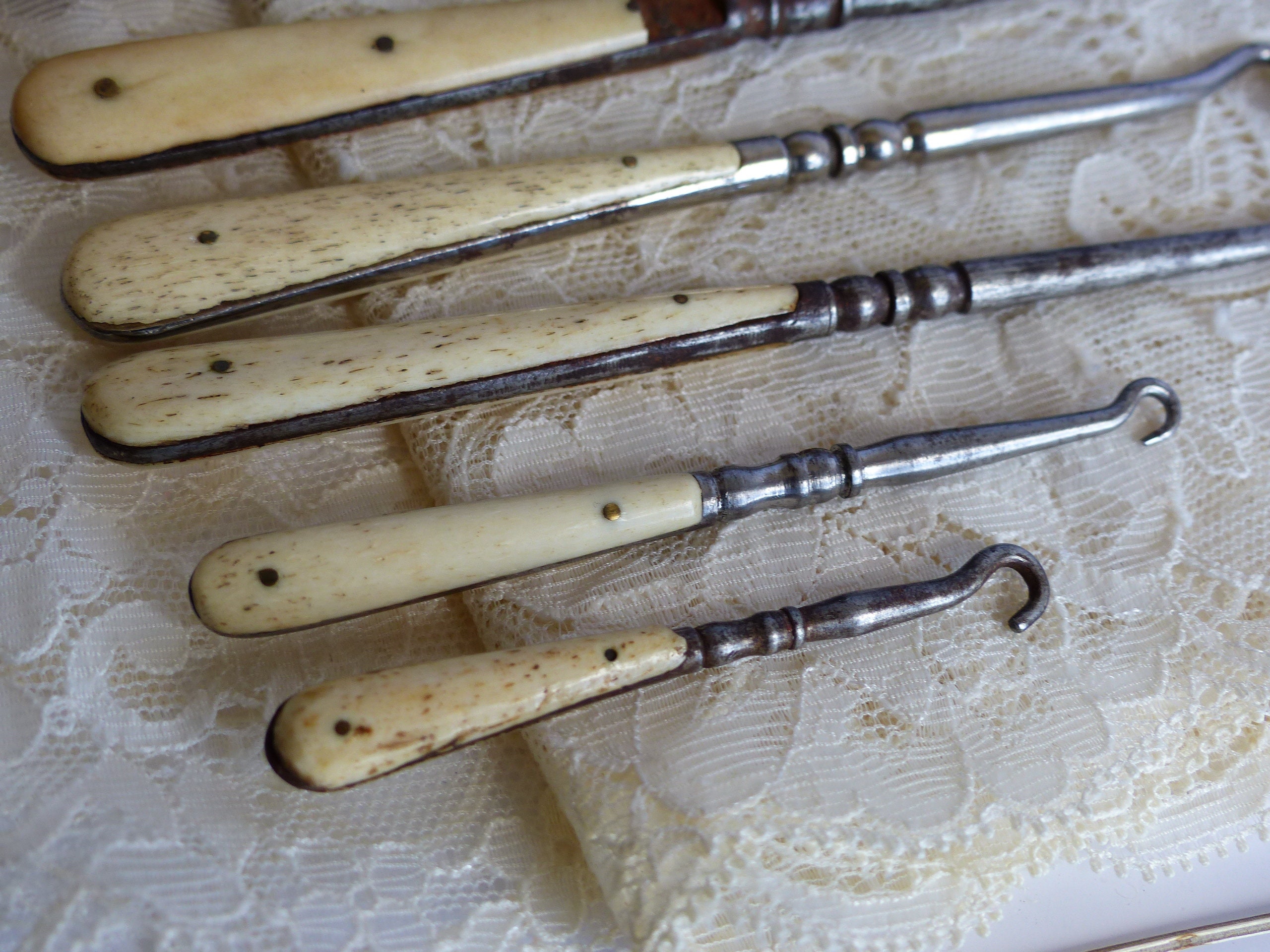 Full Set of French Antique Boot Hooks Lace up Boot Hooks | Etsy