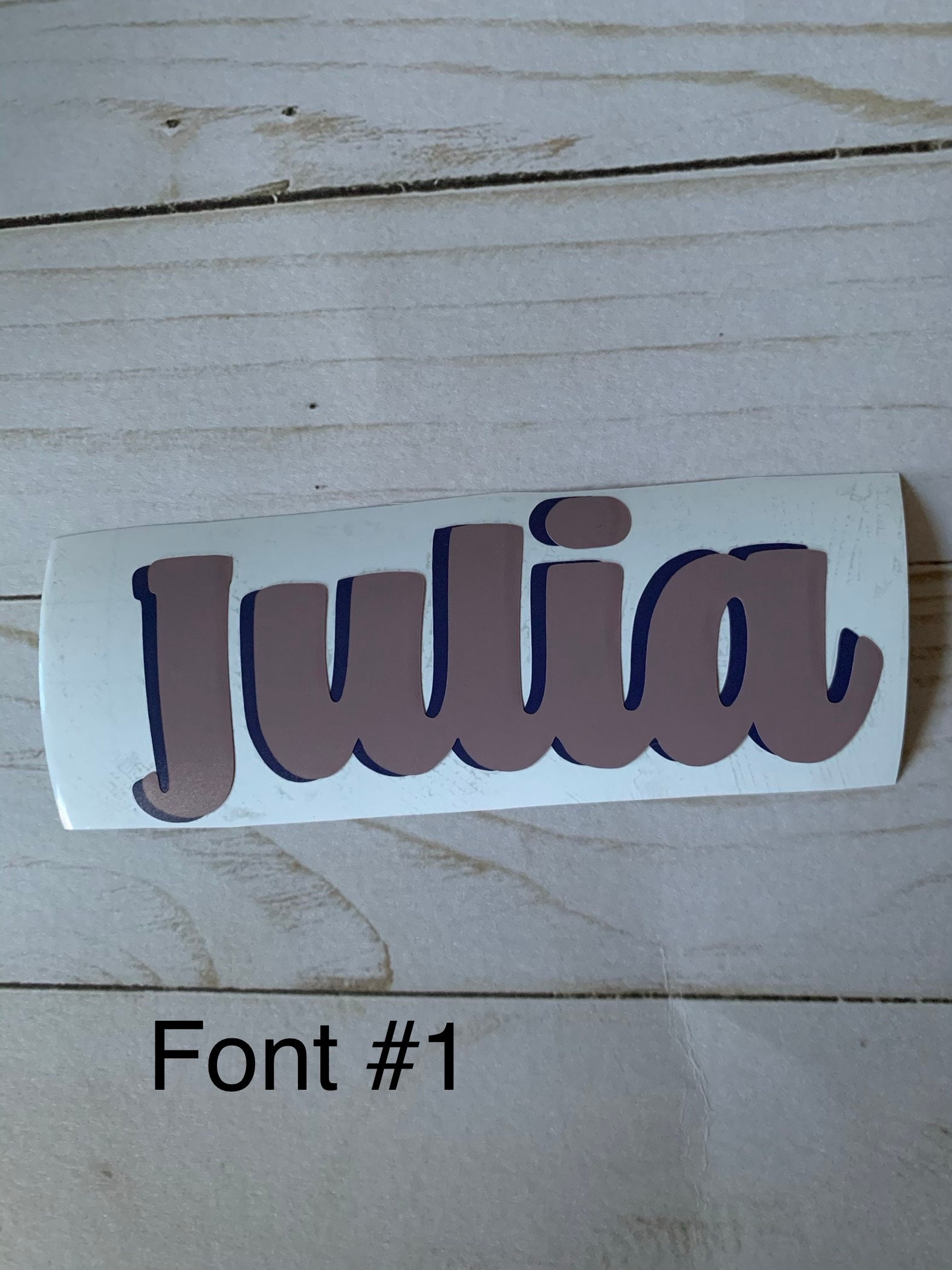 Custom Two-Toned Shadow Name Decal | Etsy