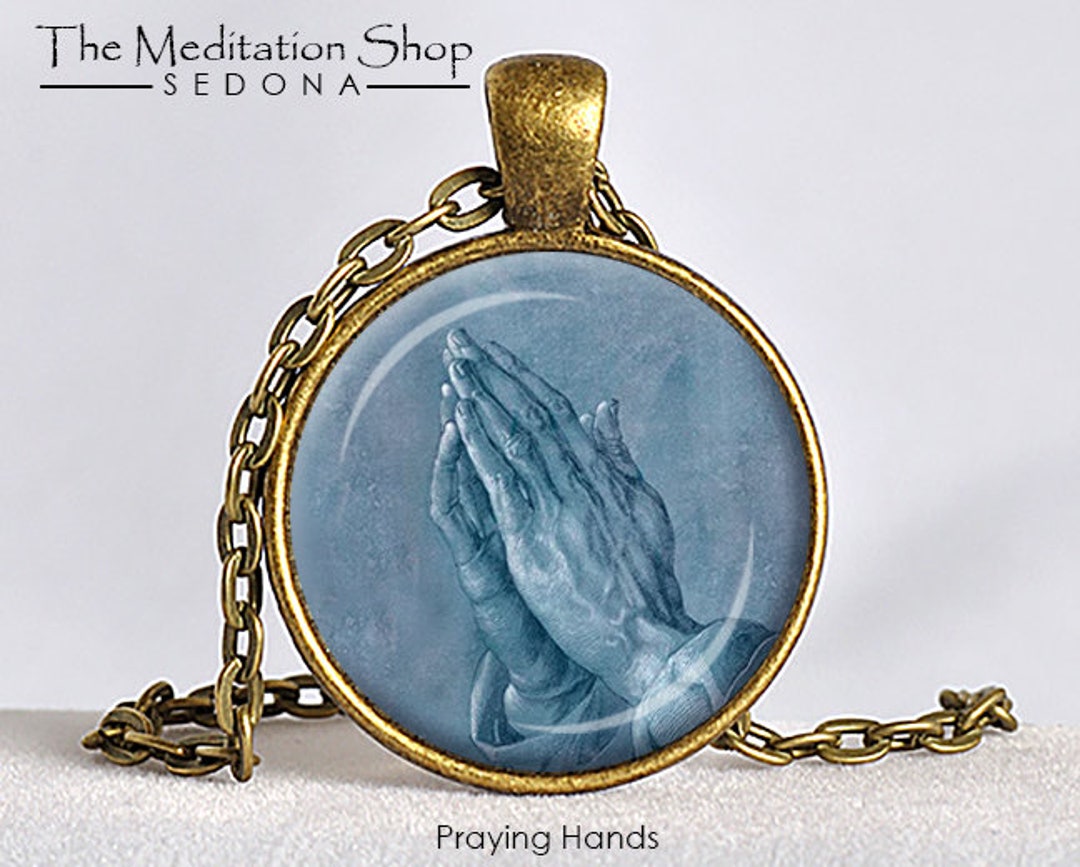 PRAYING HANDS PRAYER Pendant Christian Jewelry Pray Necklace Meditation ...