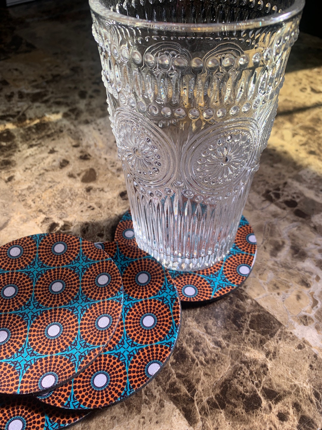 4 African Print Coasters - Etsy