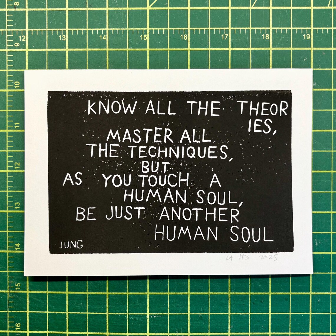 Another Human Soul Quote (jung), 5x7in Linocut Art Block Print - Etsy