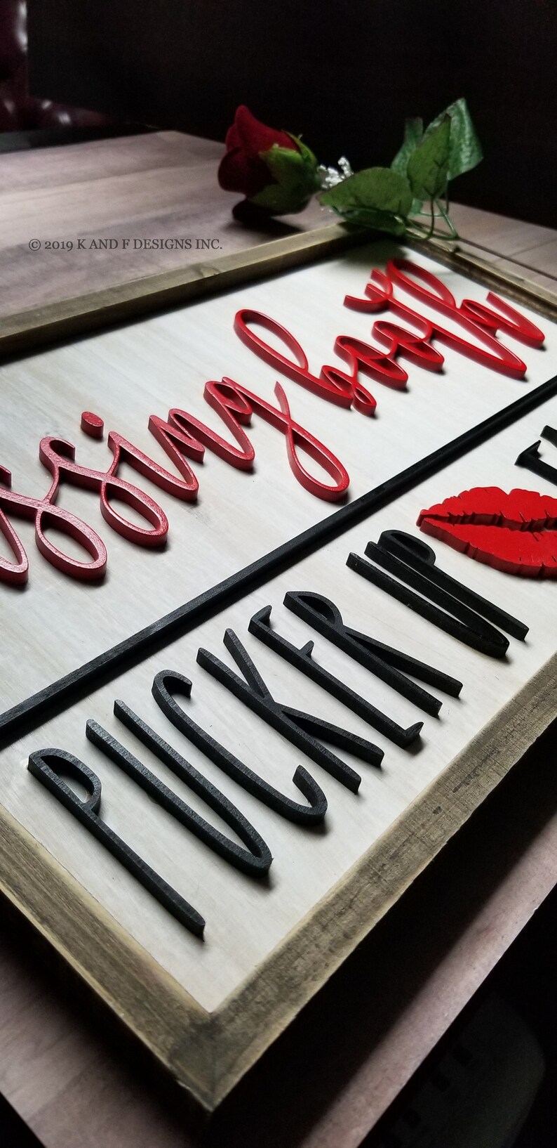 Kissing Booth Valentine's Day Sign Valentines Decor Farmhouse Sign 3D ...