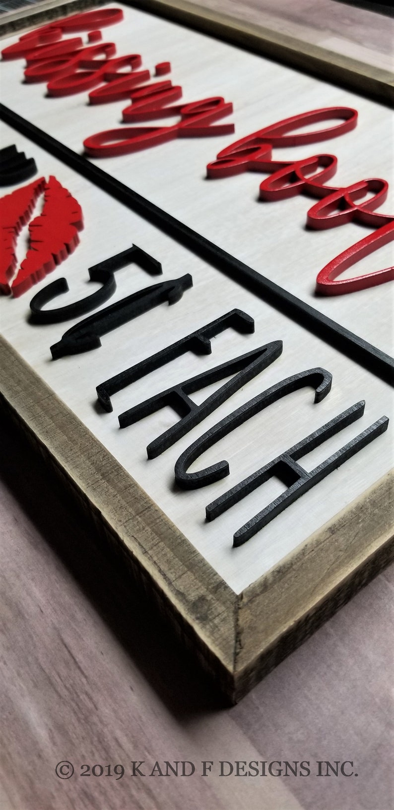 Kissing Booth Valentine's Day Sign Valentines Decor Farmhouse Sign 3D ...