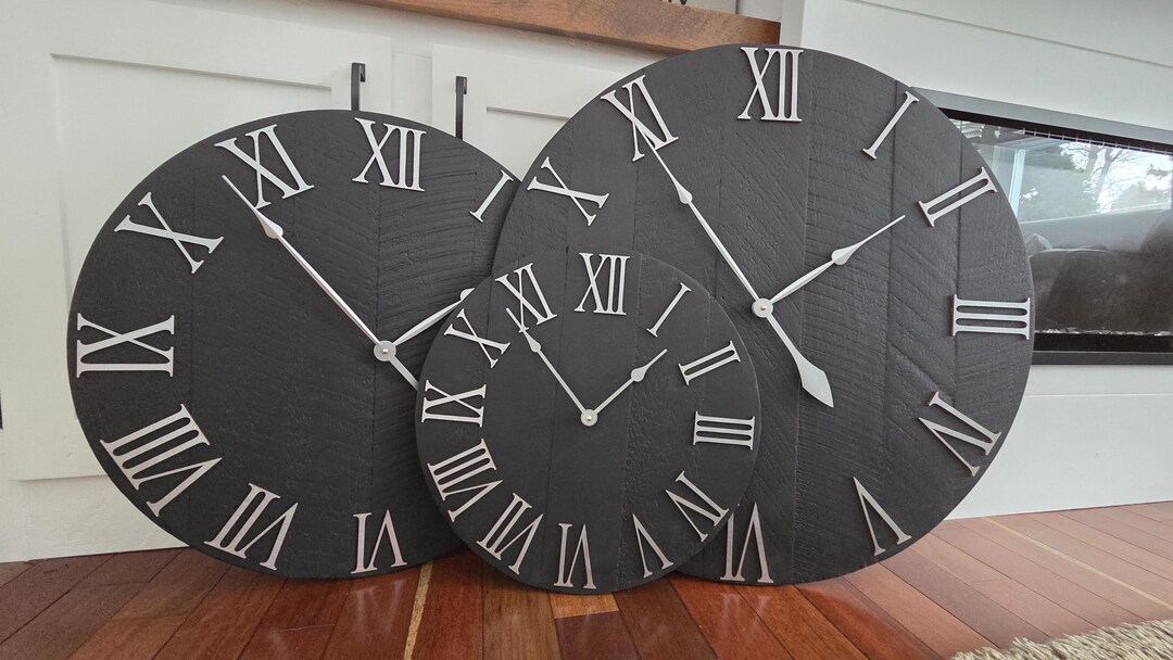 Large Rustic Wall Clocks, Made From Rough Cut Lumber and Finished to ...