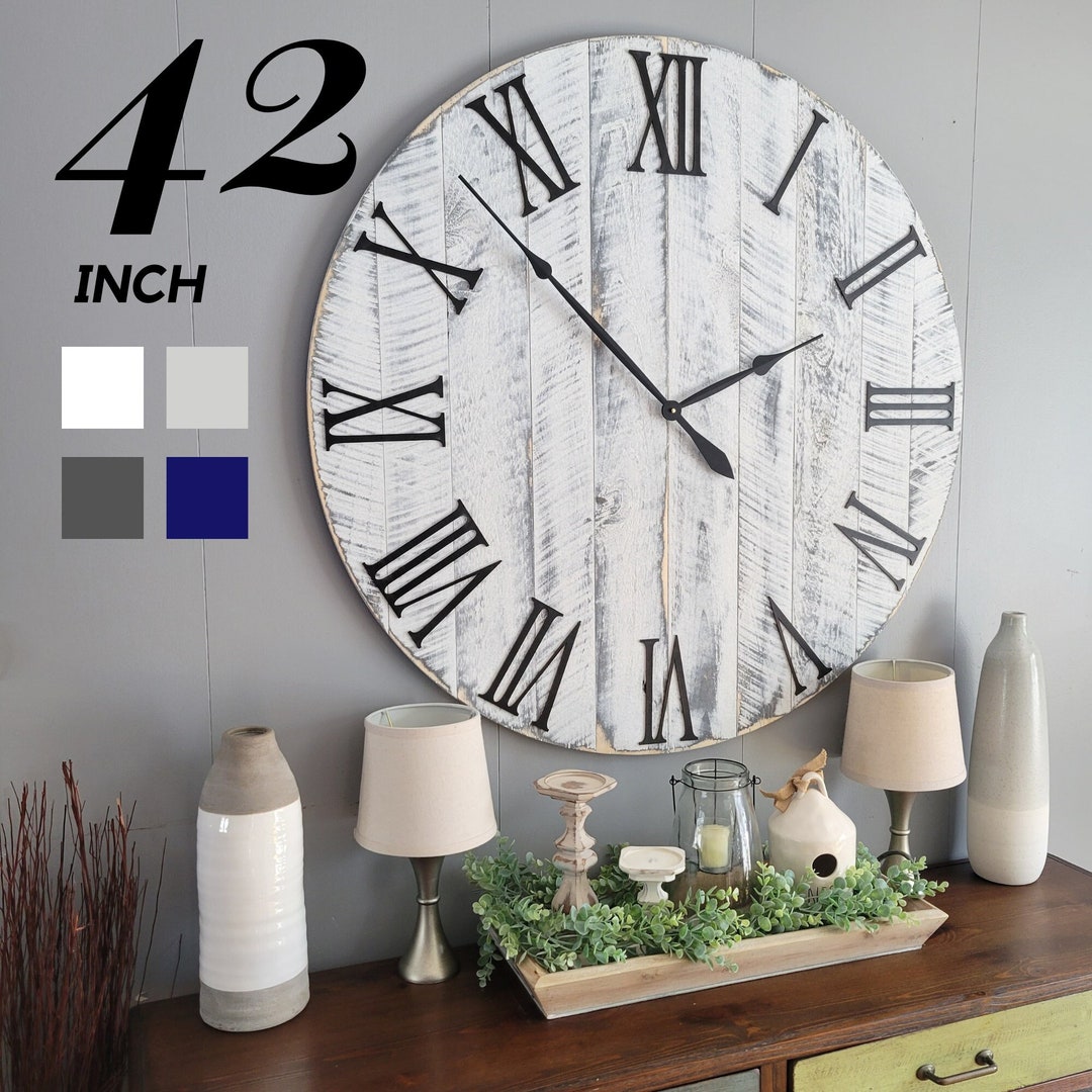 Large Wall Clock. 42 Inch. Made With Real Wood. - Etsy