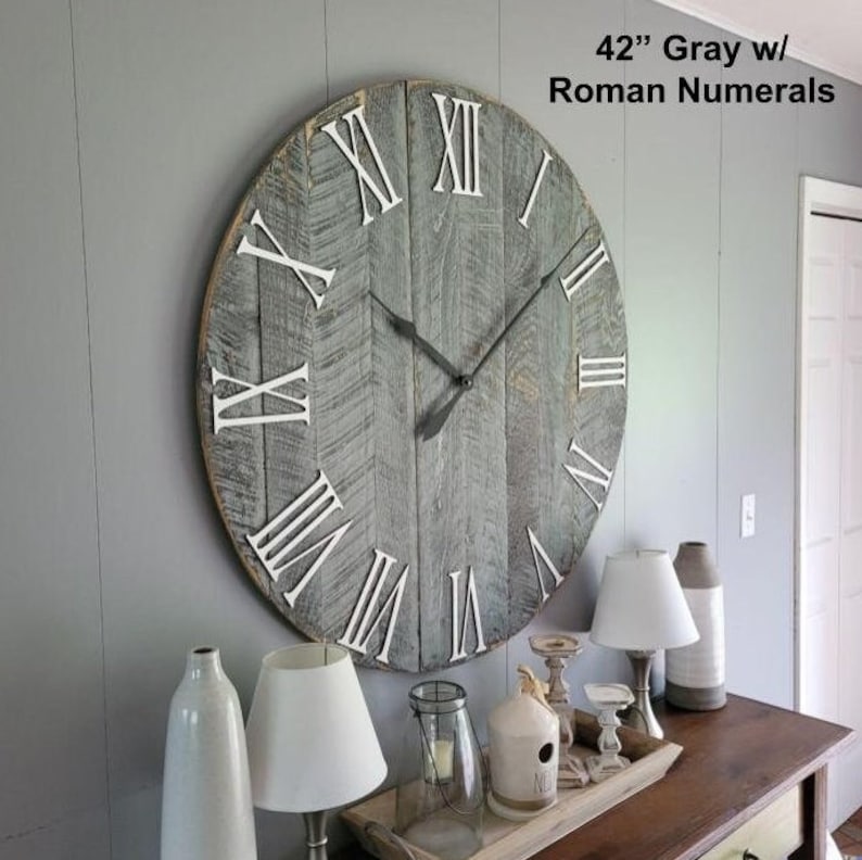 Large Wall Clock / 18" - 42" / Farmhouse Clock / Oversized Wall Clock ...