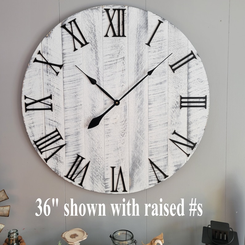 Large Wall Clock / 18 42 / Farmhouse Clock / - Etsy