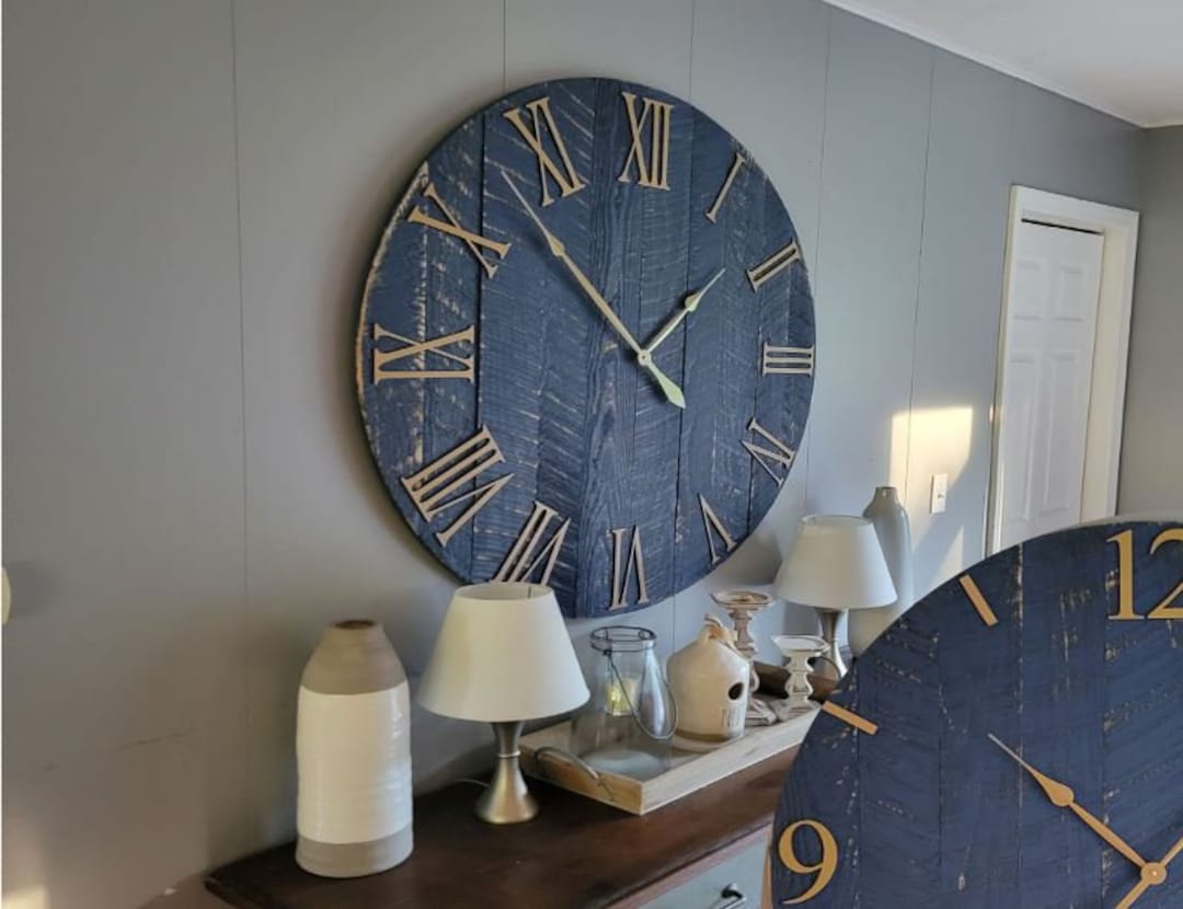 Large Wall Clock / 18" - 42" / Farmhouse Clock / Oversized Wall Clock ...