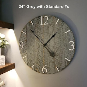 Large Wall Clock / 18" - 42" / Farmhouse Clock / Oversized Wall Clock ...