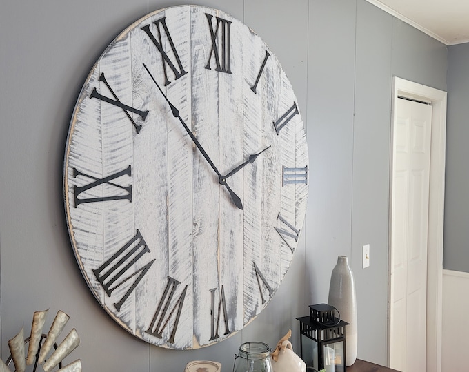 Rustic Large Wall Clock - Etsy