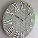 Large Wall Clock / Rustic Grey With Roman Numerals / Made From Rough ...