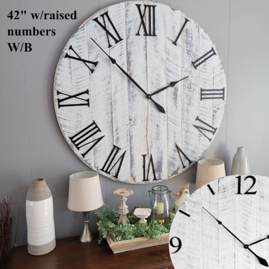 Large Wall Clock / 18" - 42" / Farmhouse Clock / Oversized Wall Clock ...