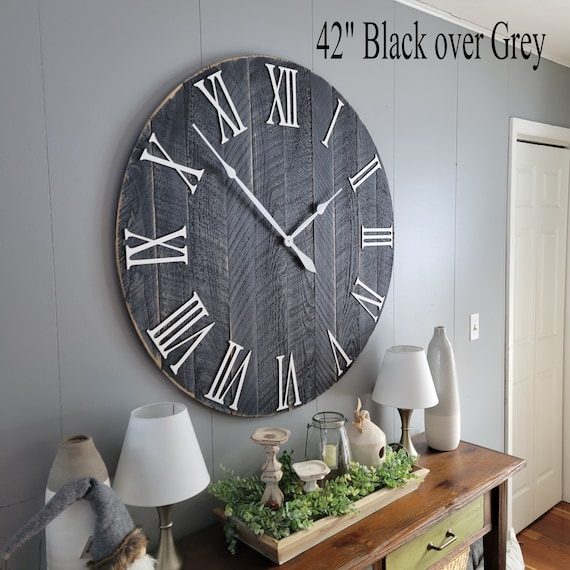 Home Décor Clocks 18-42 Large Wall Clock Oversized wall clock Farmhouse ...