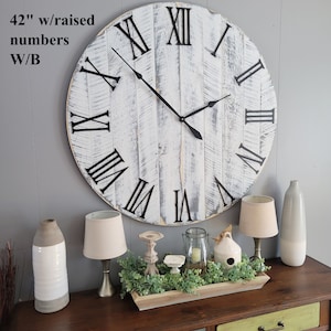 Large Wall Clock / 18" - 42" / Farmhouse Clock / Oversized Wall Clock ...