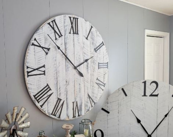 Large Wall Clock / 18 42 / Farmhouse Clock / Oversized Wall Clock - Etsy