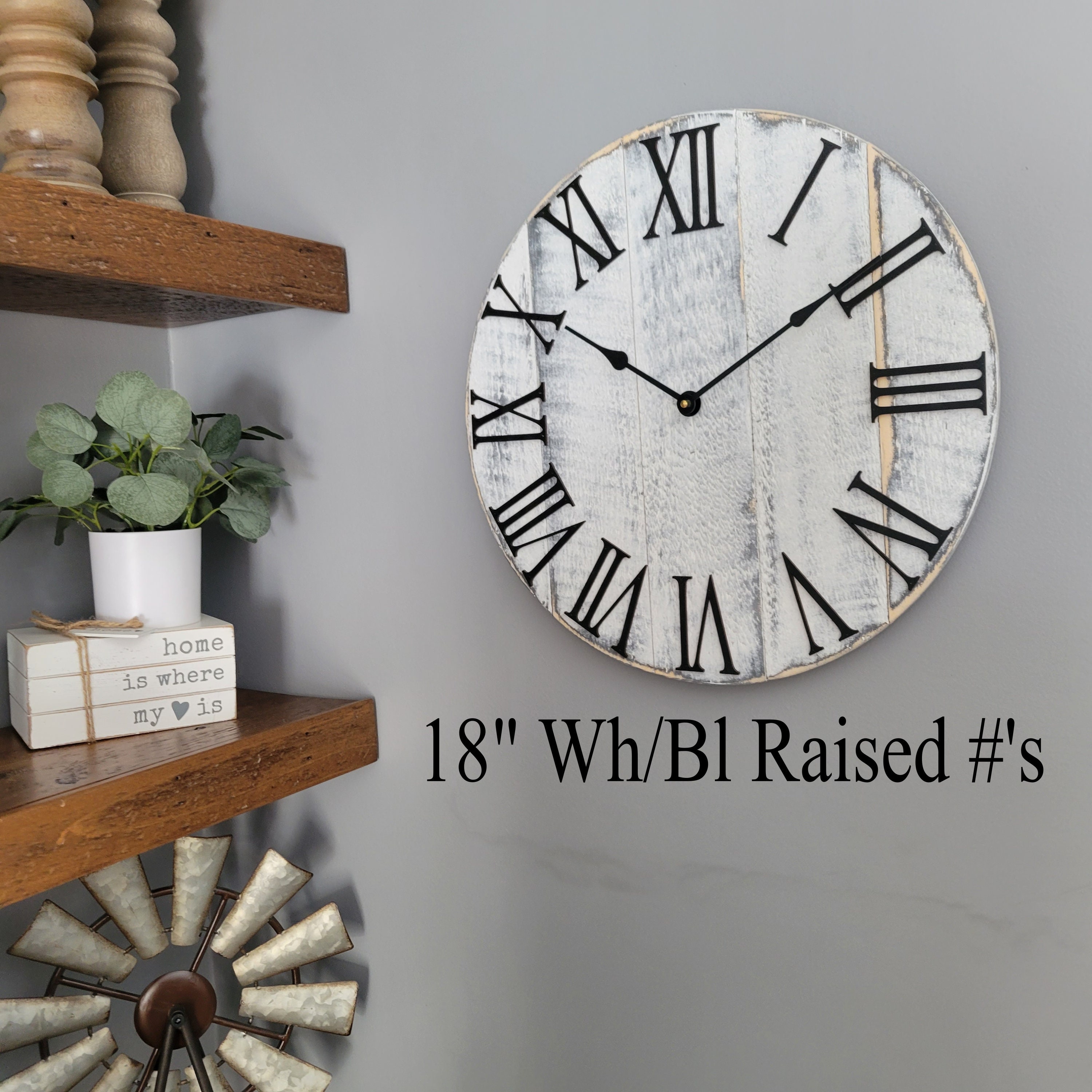 Large Wall Clock / 18 42 / Farmhouse Clock / - Etsy